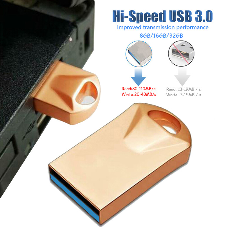 Mini USB Memory Stick 2.0 /3.0 Metal USB Flash Drive 64GB 32GB 16GB 8GB ...