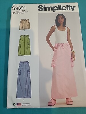 Simplicity Sewing Pattern 9891 Misses 6-14 Cargo Skirt Varying Lengths ...
