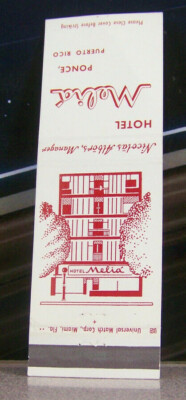 Rare Vintage Matchbook O8 Playa Ponce Puerto Rico Hotel Molia Nicolas ...