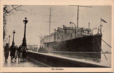 Postcard The H.M.S. President Ship on the Thames River Cu | eBay