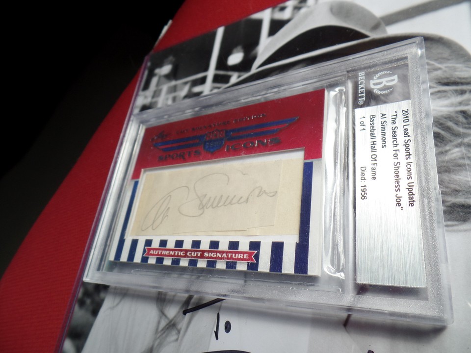 d1956 Al Simmons HUGE 1/1 AUTOGRAPH RARE Leaf Cuts signed RAZOR BGS SP ...