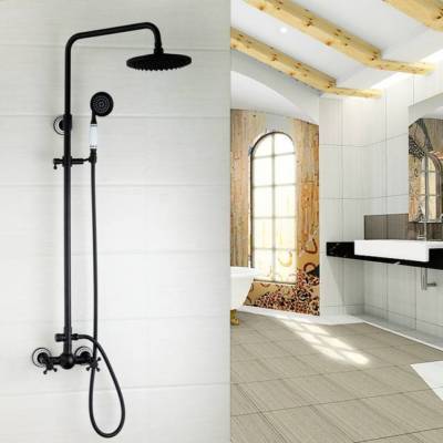 Black Ceramic Bathroom Bath Shower Heads Mixer Rainfall Hand Shower 2 ...