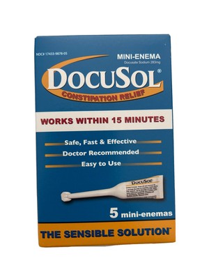 Docusol Docusate Sodium Constipation Relief Laxative Mini-Enemas 5 /Box ...