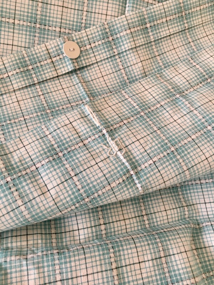 One Antique French Country Farm Homespun Plaid Cotton Kelsch Fabric ...