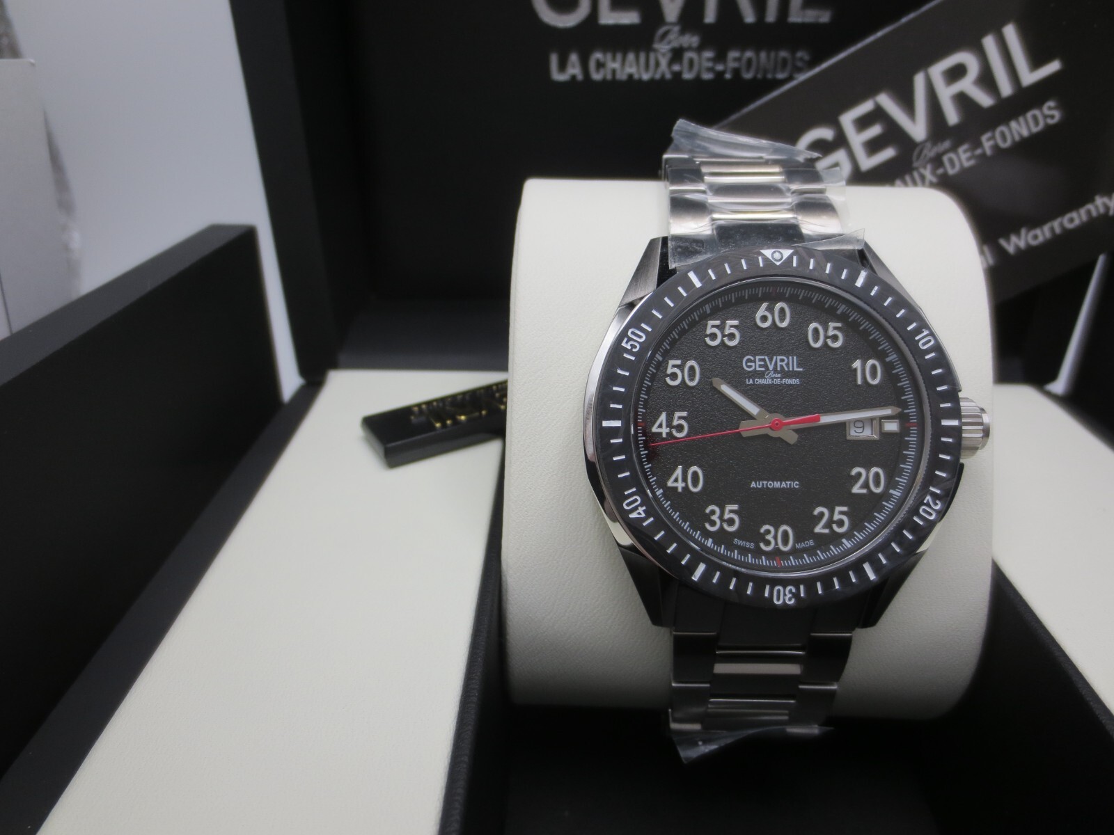 Gevril Mens 48300B Ascari Swiss Automatic SW220 Exhibition Caseback ...