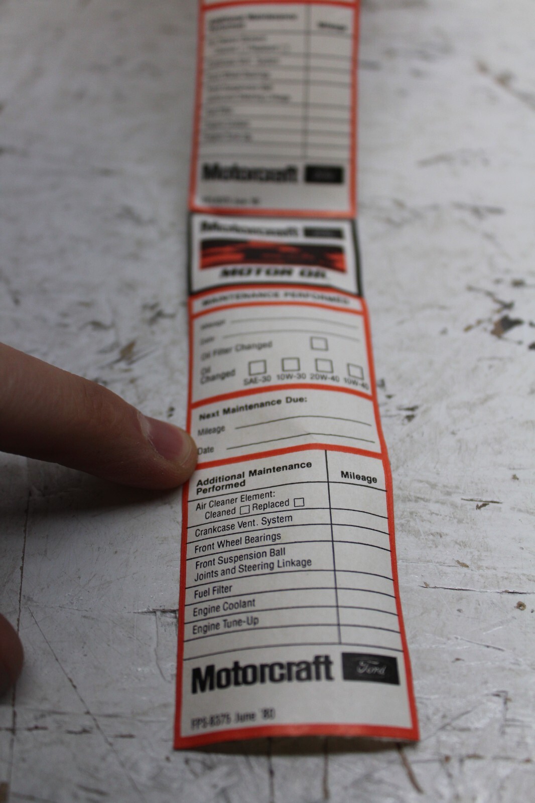 214 Original Vintage NOS FORD MOTORCRAFT MOTOR OIL Door Jamb Stickers ...