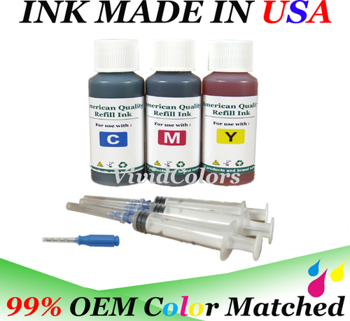 C/M/Y Premium Combo Ink Refill Kit for Canon CL-246/244 CL244XL/246XL ...