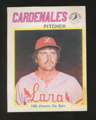 1977-78 Venezuelan League-#195 DENNIS DeBARR (Cardenales) 1977 Blue ...