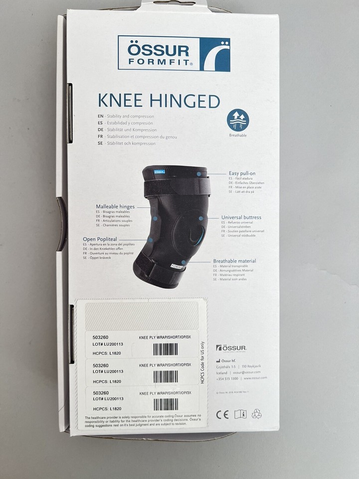 Ossur Form Fit Knee Hinged Brace Wrap/Short/OP/3X 503260 | eBay