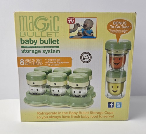 Baby Bullet Replacement Food Cups Storage System 8 Piece Set - NEW ...