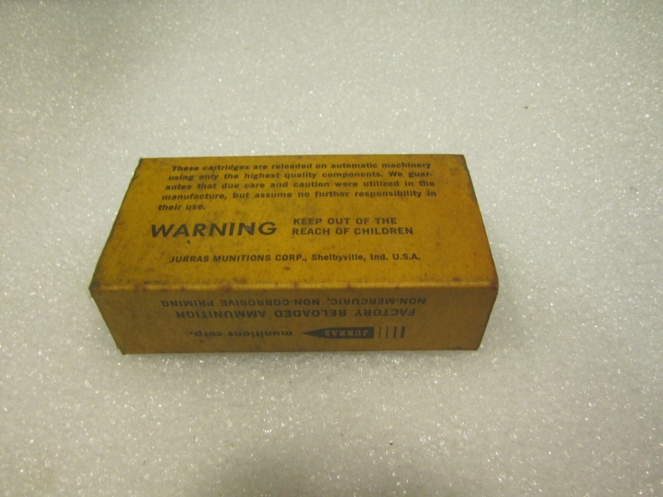 VINTAGE JURRAS MUNITIONS 38 SPECIAL WADCUTTER AMMO AMMUNITION EMPTY BOX ...