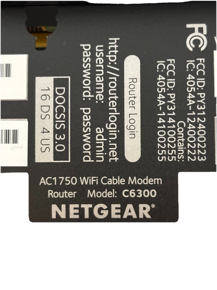 Netgear C6300 AC C 1750 Wi-Fi cable modem 748926500432| eBay
