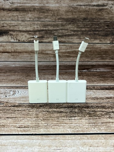 (46) Used lot of 3 Apple A1307 Mini DisplayPort to VGA Adapter - White ...