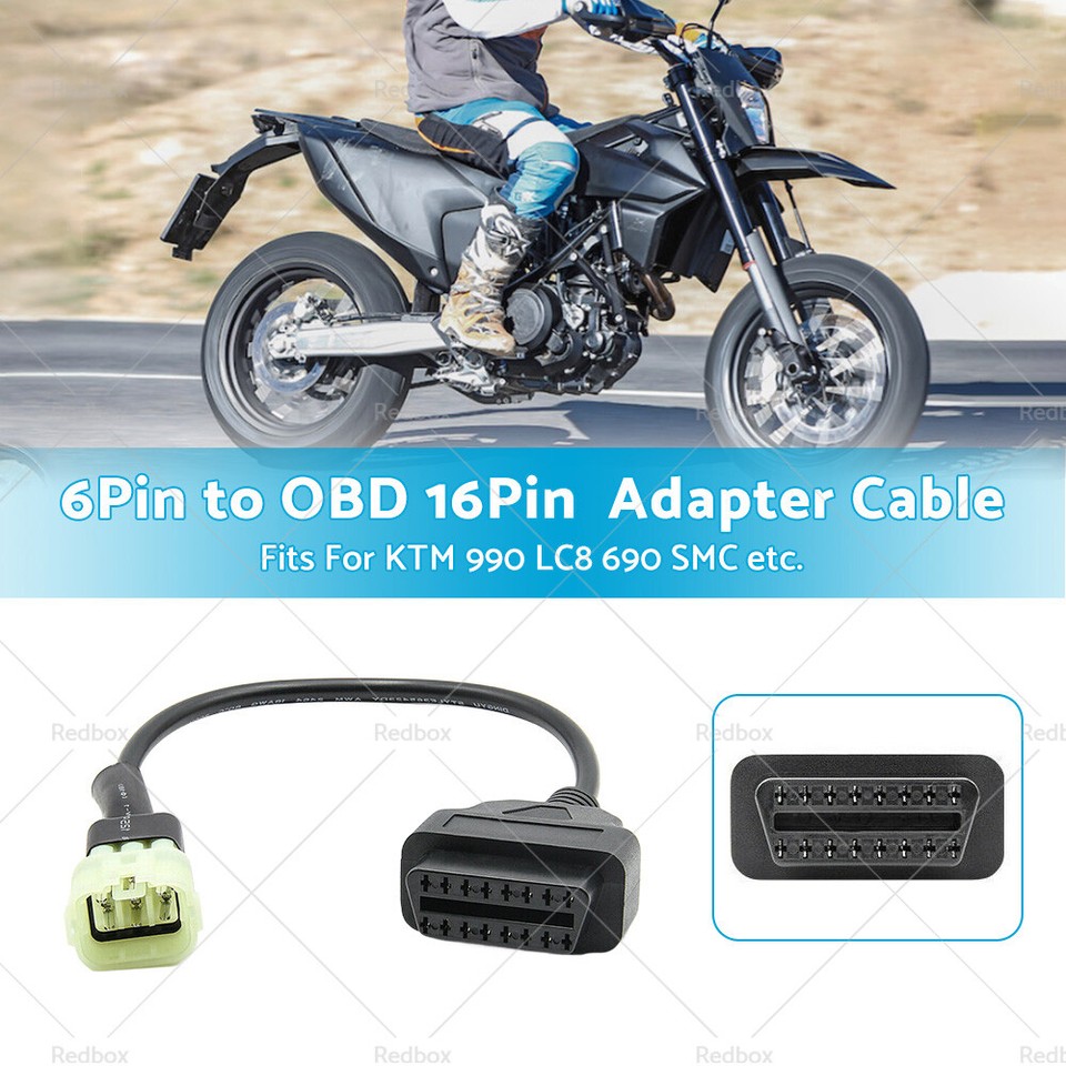 For KTM 6 Pin to OBD 16 Pin Adapter OBD2 Fault Diagnostic Cable ...