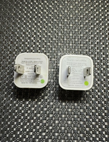 Lot Of 2 Apple Al265 Adapter-Blocks Input 100-240V Output 5V-Green Dot ...
