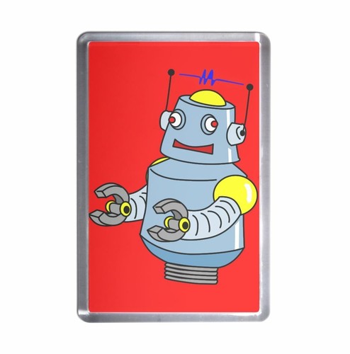 Red Boy Robot Plastic Fridge Magnet - Decoration Fun BadgeBeast | eBay