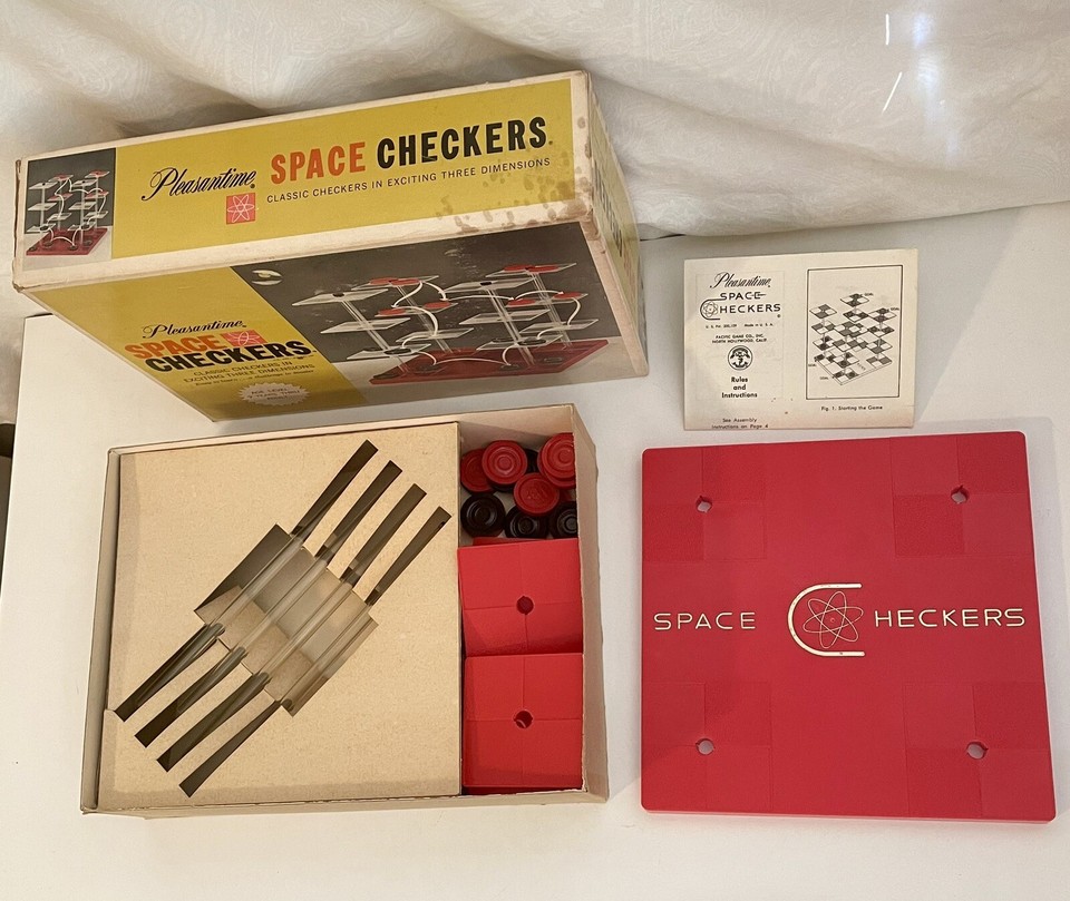 Space Checkers 3D Board Game Pleasantime No. 1350 1965 Big Bang Theory ...