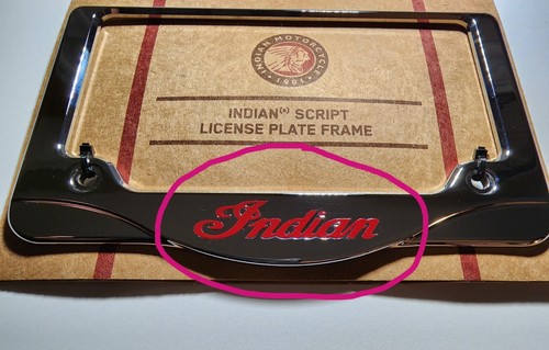 Indian Motorcycle License Plate Frame Script Decal, Sticker, Emblem | eBay