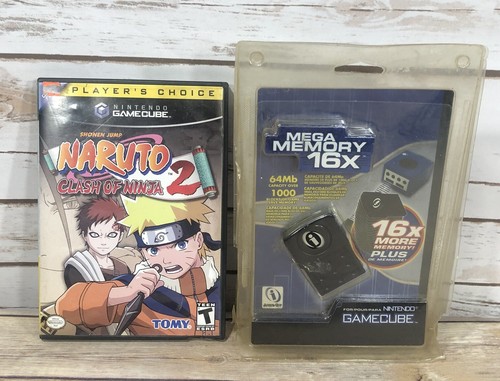 Nintendo GameCube Naruto Clash Of Ninja 2 & Mega Memory Card 16x Lot Bundle | eBay