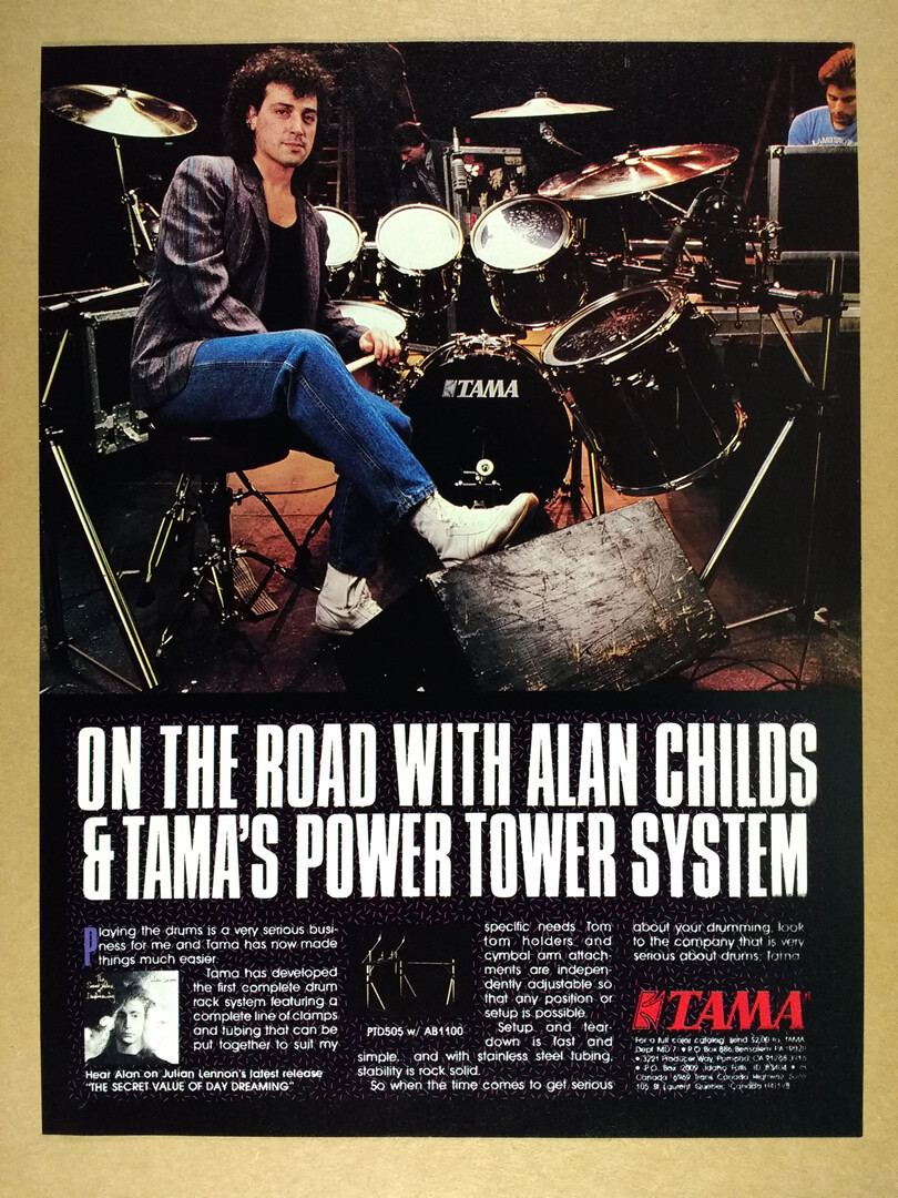 1986 Alan Childs photo Tama Power Tower Drum Rack System vintage print ...