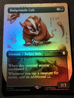 Badgermole Cub - Foil - Borderless - TLA - MTG - EN - NM - 0326 | eBay