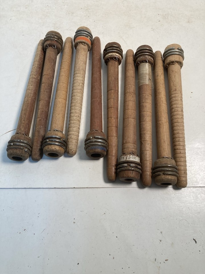Wood Bobbins Wood Quills Vintage Factory Reclaimed Industrial 7 3/8 ...
