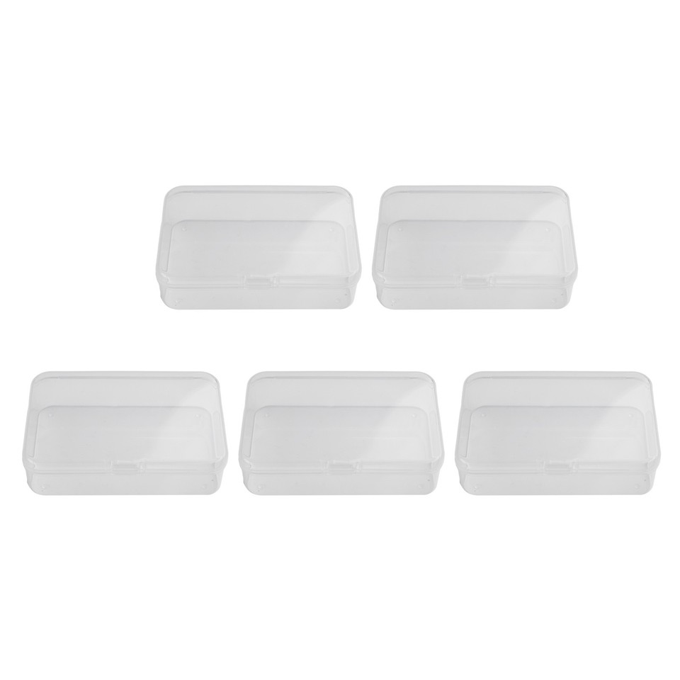 Plastic Box Rectangle Keeper Transparent Crafts Organizer 5pcs Storage ...