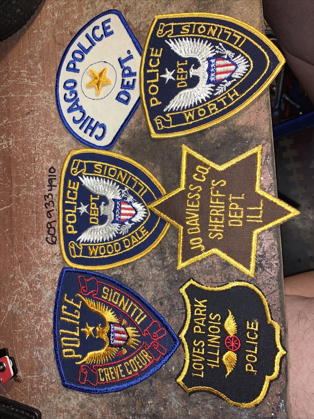 VINTAGE collection of (6) ILLINOIS POLICE SHERRIFF department patches ...