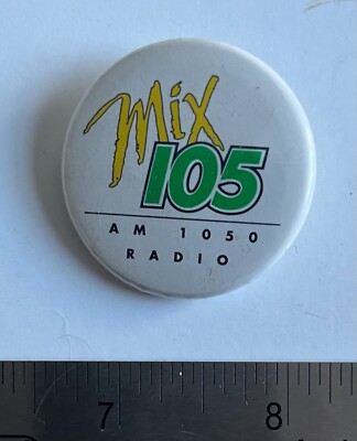 Mix 105 AM 1050 Radio Vintage Button | eBay