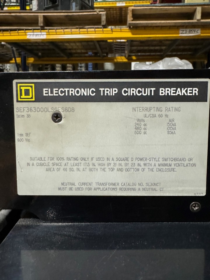 Square D SEF363000LSGES6D8 SE SEF 3 Pole 3000 Amp Breaker SEF363000LSG ...