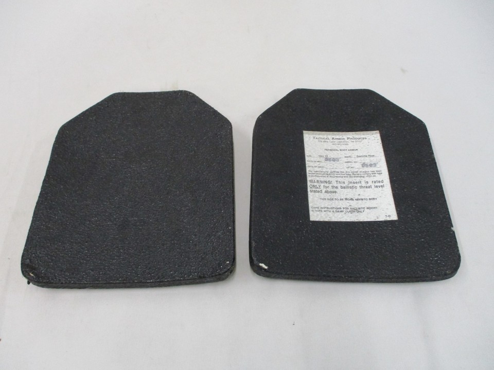 10x12 TAP STRIKE FACE (2) PLATES BODY ARMOR INSERTS LEVEL 3 GAMMA PLUS ...