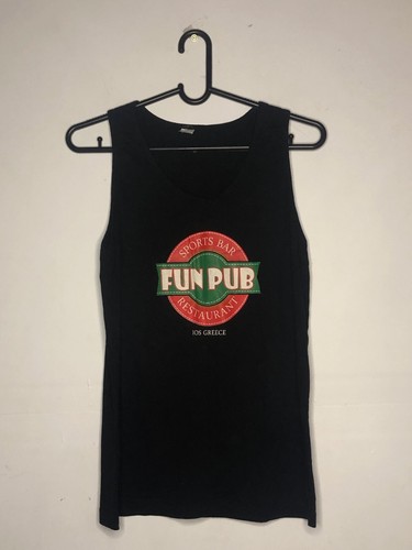 Fun Pub Ios Greece Black Cotton Unisex Singlet Top T-shirt travel ...