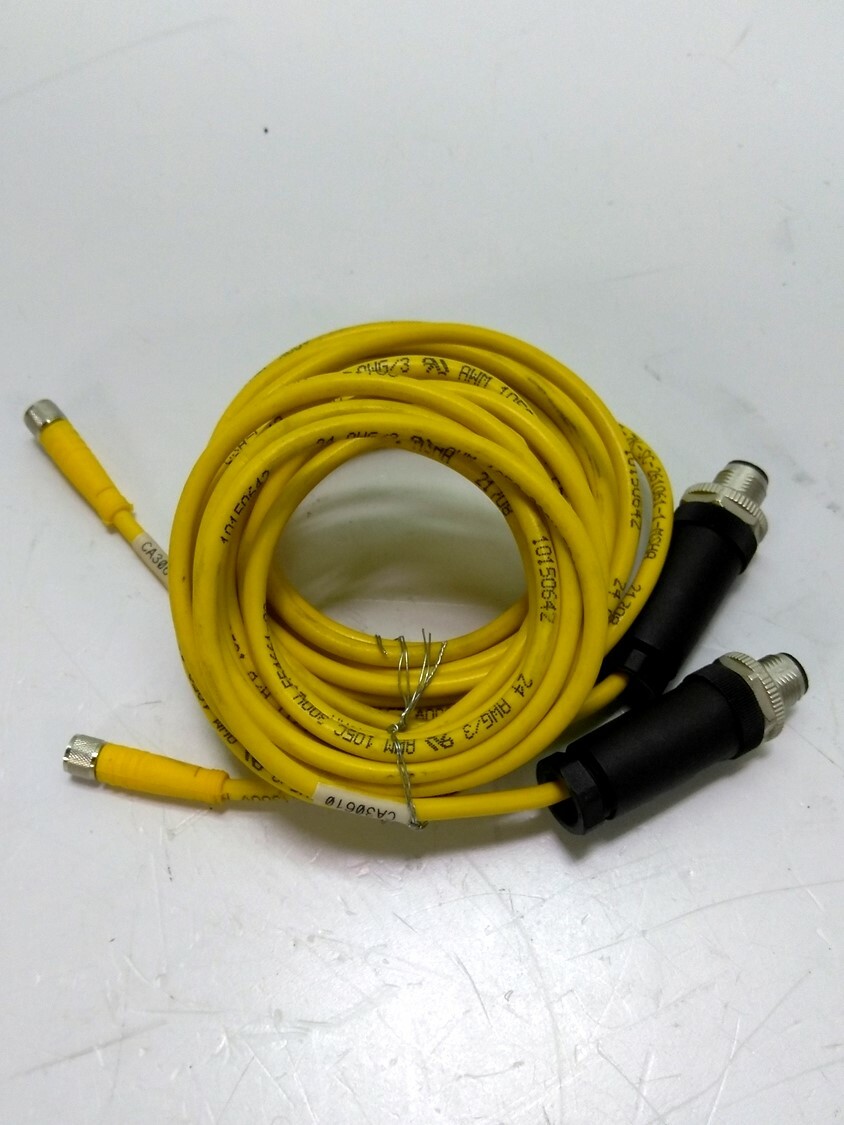 Lot of 2 Turck U2515-65 Cable, 8' long, 3 Conductor, M8 Female ...