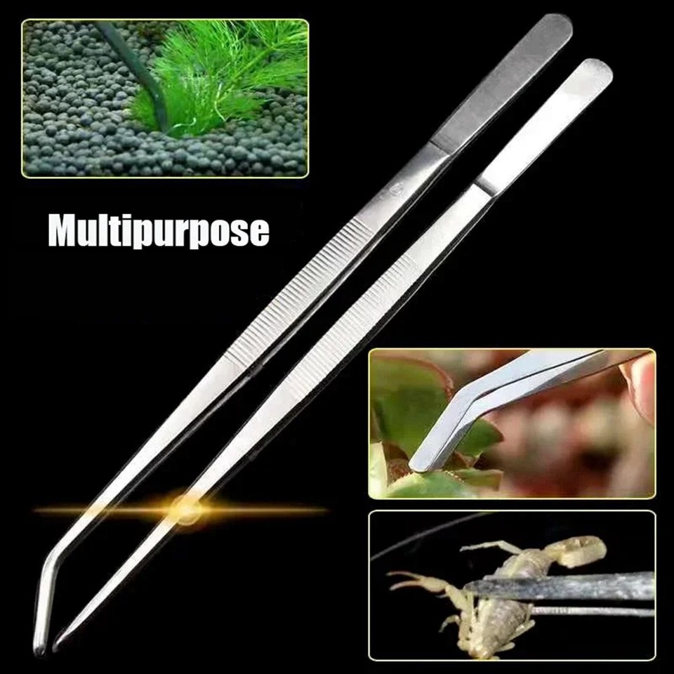 2PCS 48cm Stainless Steel Tweezers Fish Tank Aquatic Plants Aquarium ...
