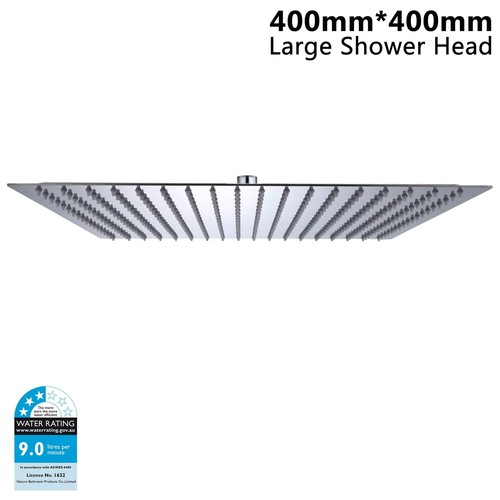 Chrome 16" 400mm Large Square Rainfall Bath Rain Shower Head 304 ...