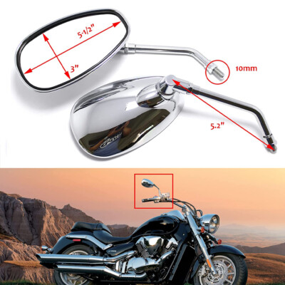 Chrome Long Stem Motorcycle Rearview Side Mirrors For Honda Shadow ...