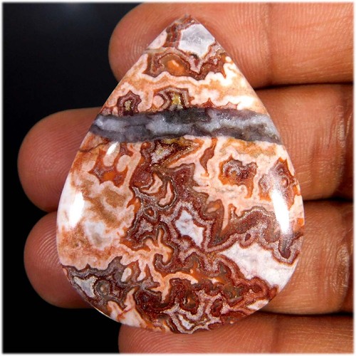 64.75Cts. Natural Amazing Rosetta Jasper Pear Cabochon Loose Gemstone ...