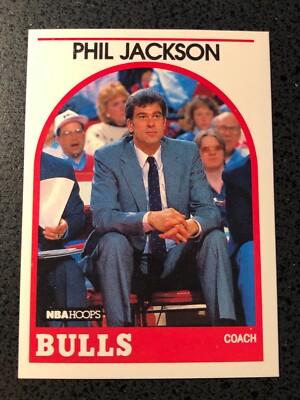 1989 NBA Hoops PHIL JACKSON #266 Coach ROOKIE CARD Chicago Bulls RC ...