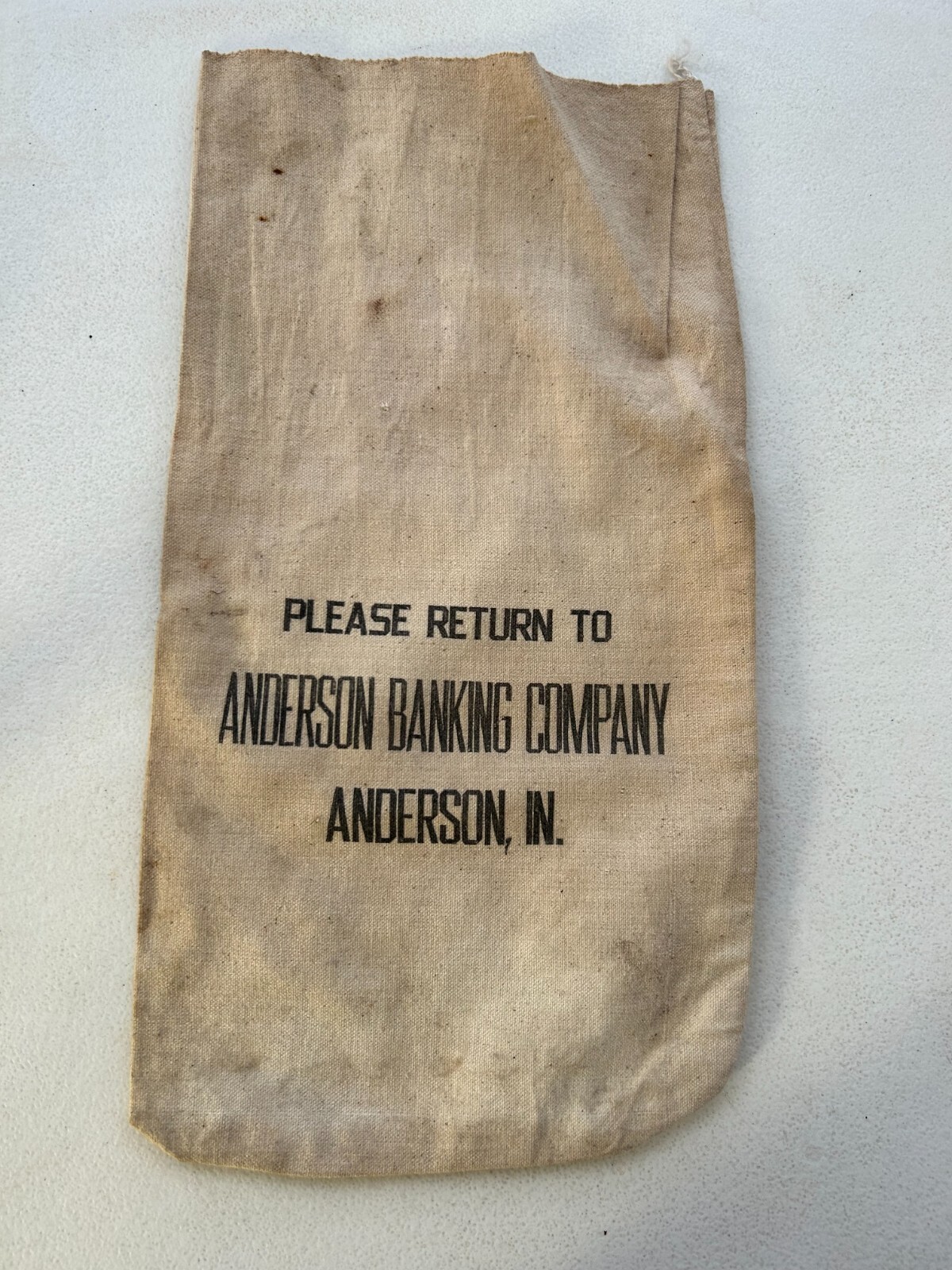 Vintage Anderson Banking Co Canvas Bank Bag 9-1/4" x 17" | eBay
