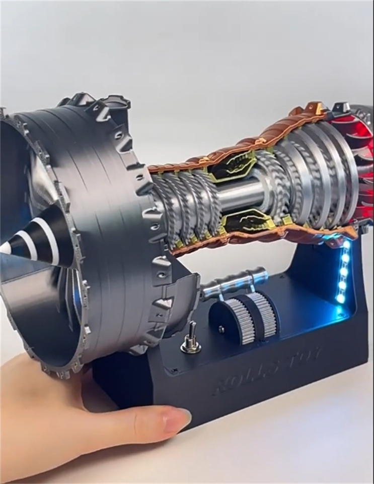 Aircraft Turbofan Turbojet Engine Model 3Dprinting Toy with Tail Flame ...