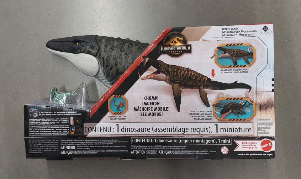 Mattel Jurassic World Rebirth Bite N Blast Mosasaurus Mini ...