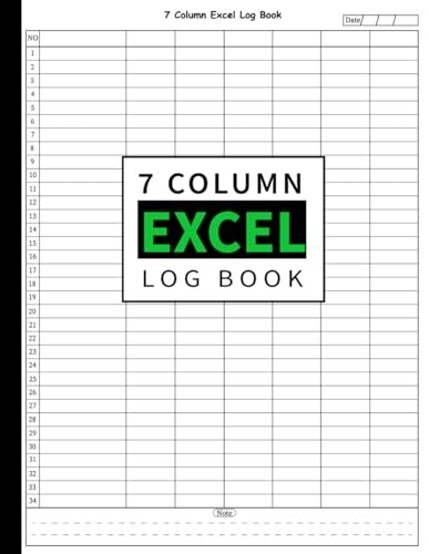 7 Column Excel Log Book: Small Business Supplies Ledger Book to Record ...