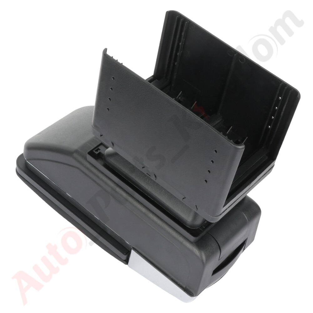 Black Leather Center Console Armrest Storage Box Central Container ...