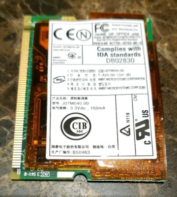 AMBIT J07M040.00 A00-0813JP 56K MODEM CARD | eBay