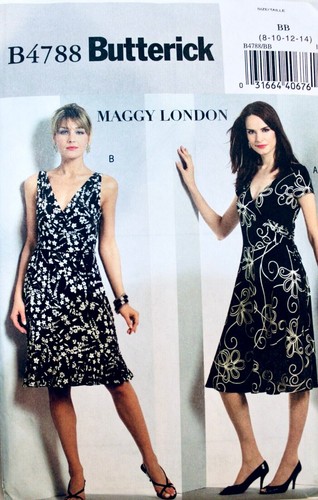 Butterick Pattern B4386 Size 8-14 Six Sew Easy Misses Petite Dresses ...
