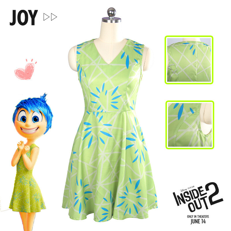 Cosplay Inside Out Joy Disgust Dress Halloween Adult Princess Skirts ...
