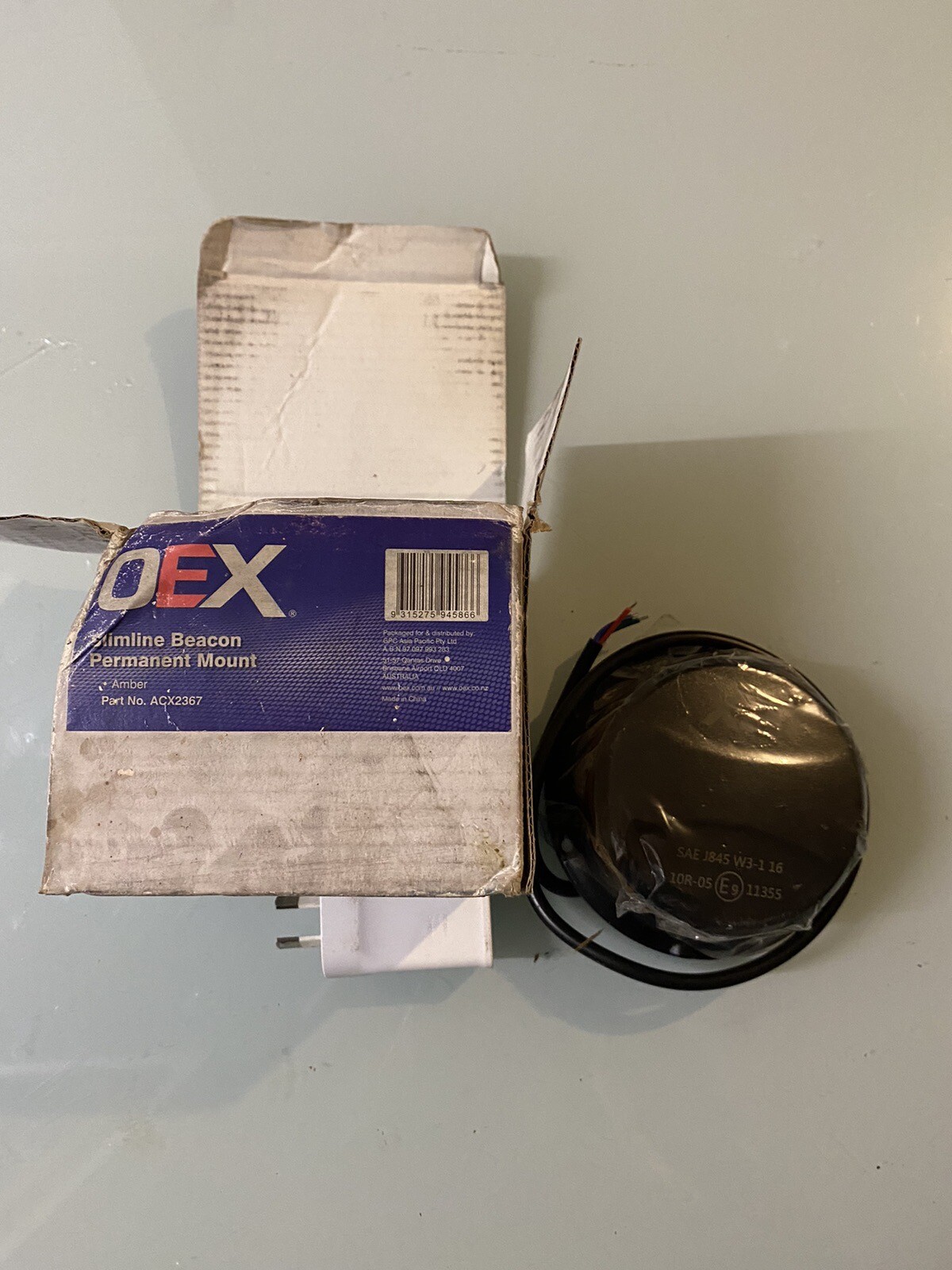 OEX+SLIMLINE+LED+AMBER+BEACON+PERMANENT+MOUNT+12+OR+24+VOLT+112mm+DIA ...