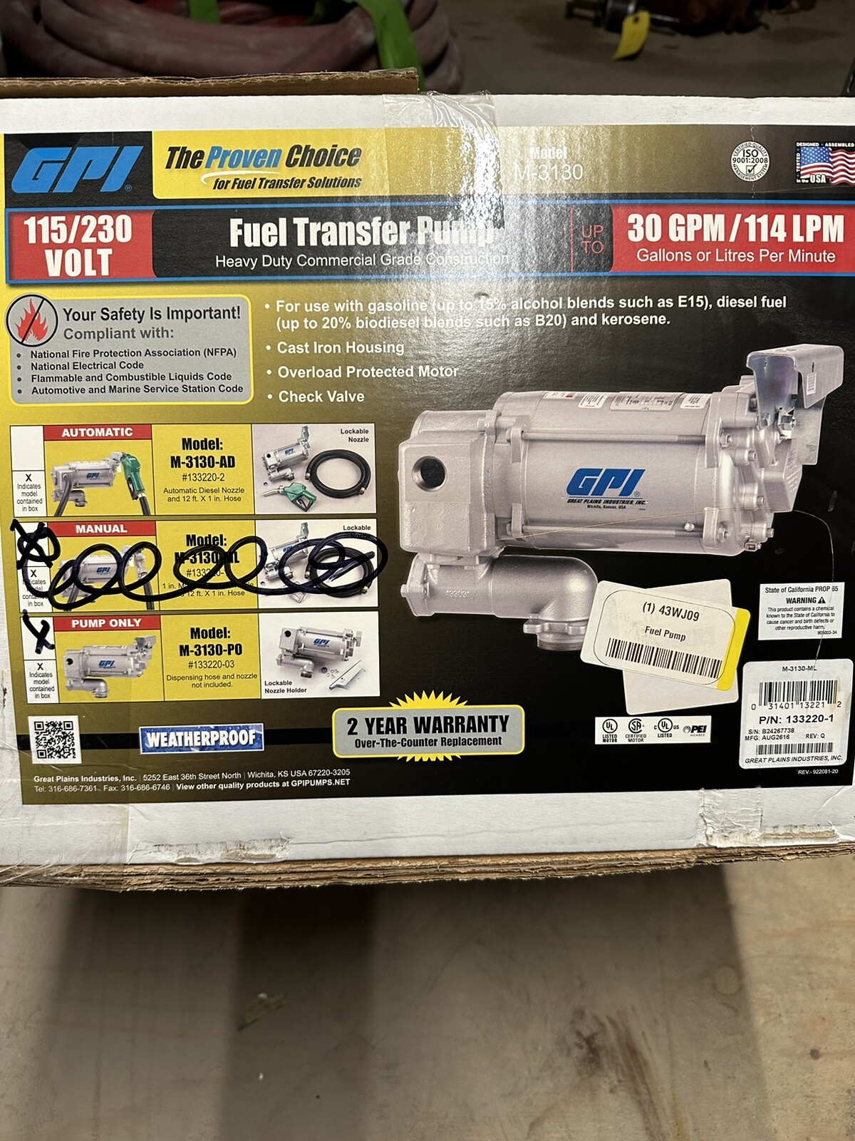 GPI M-3130 Fuel Transfer Pump | eBay