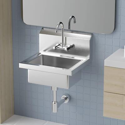 Silver Hand Wash Sink Restaurant Stainless Steel Commercial Hand Basin ...