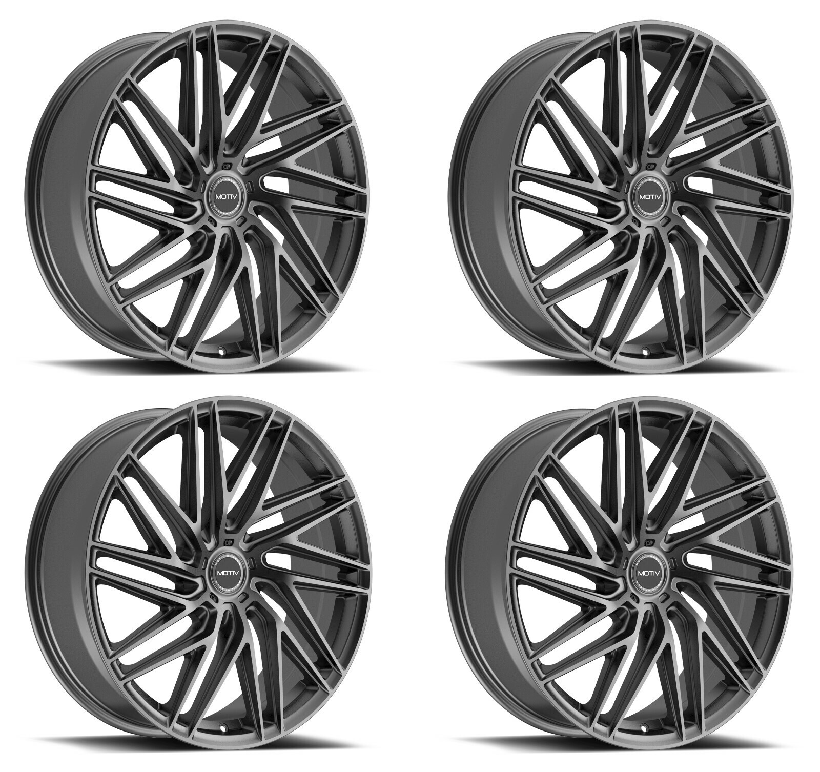 Set 4 18" Motiv 429G Align Graphite 18x8 Wheels 5x112 5x4.5 40mm Rims ...